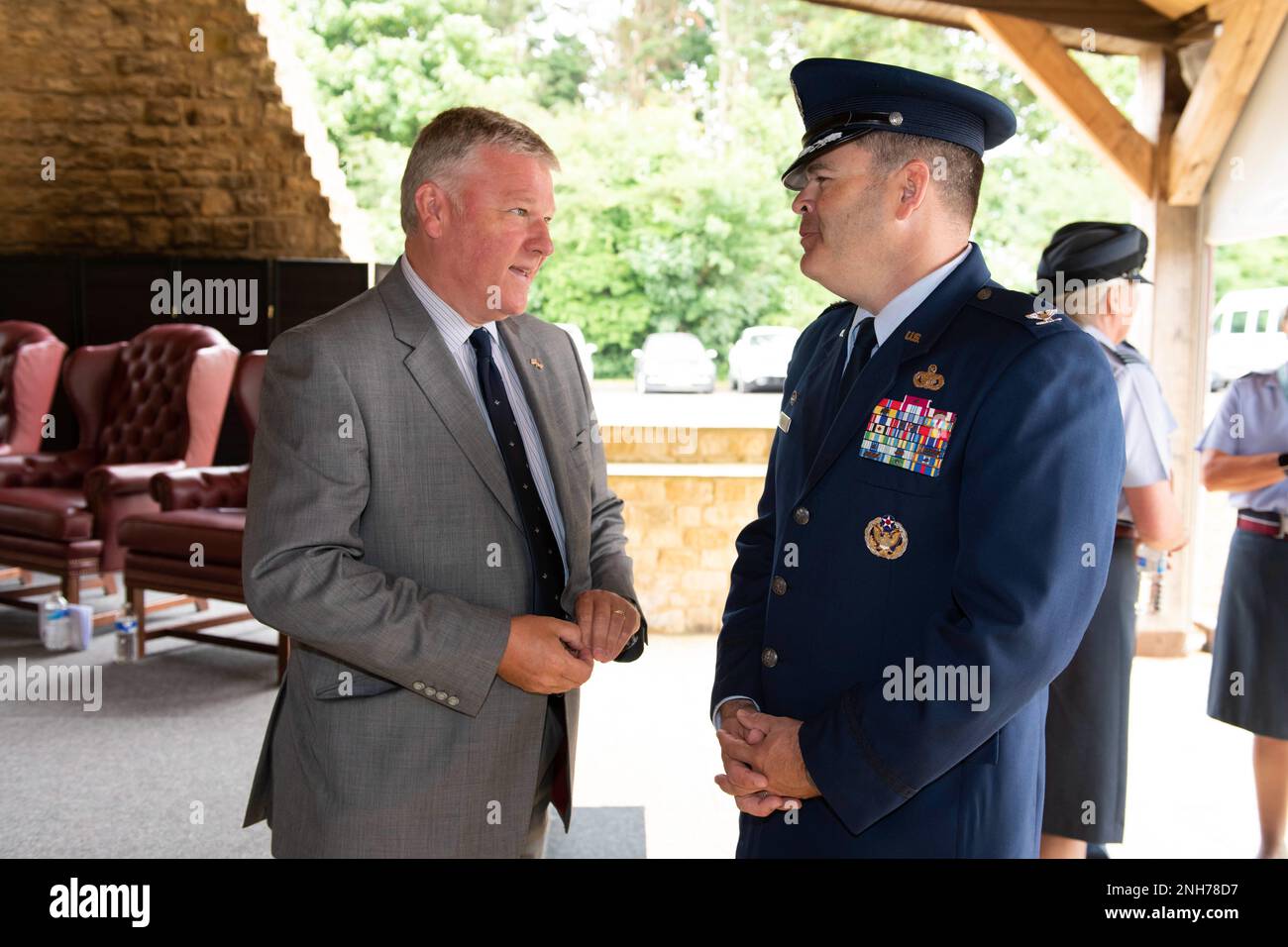 U.S. Air Force Col. Brian Filler, right, 501st Combat Support Wing ...