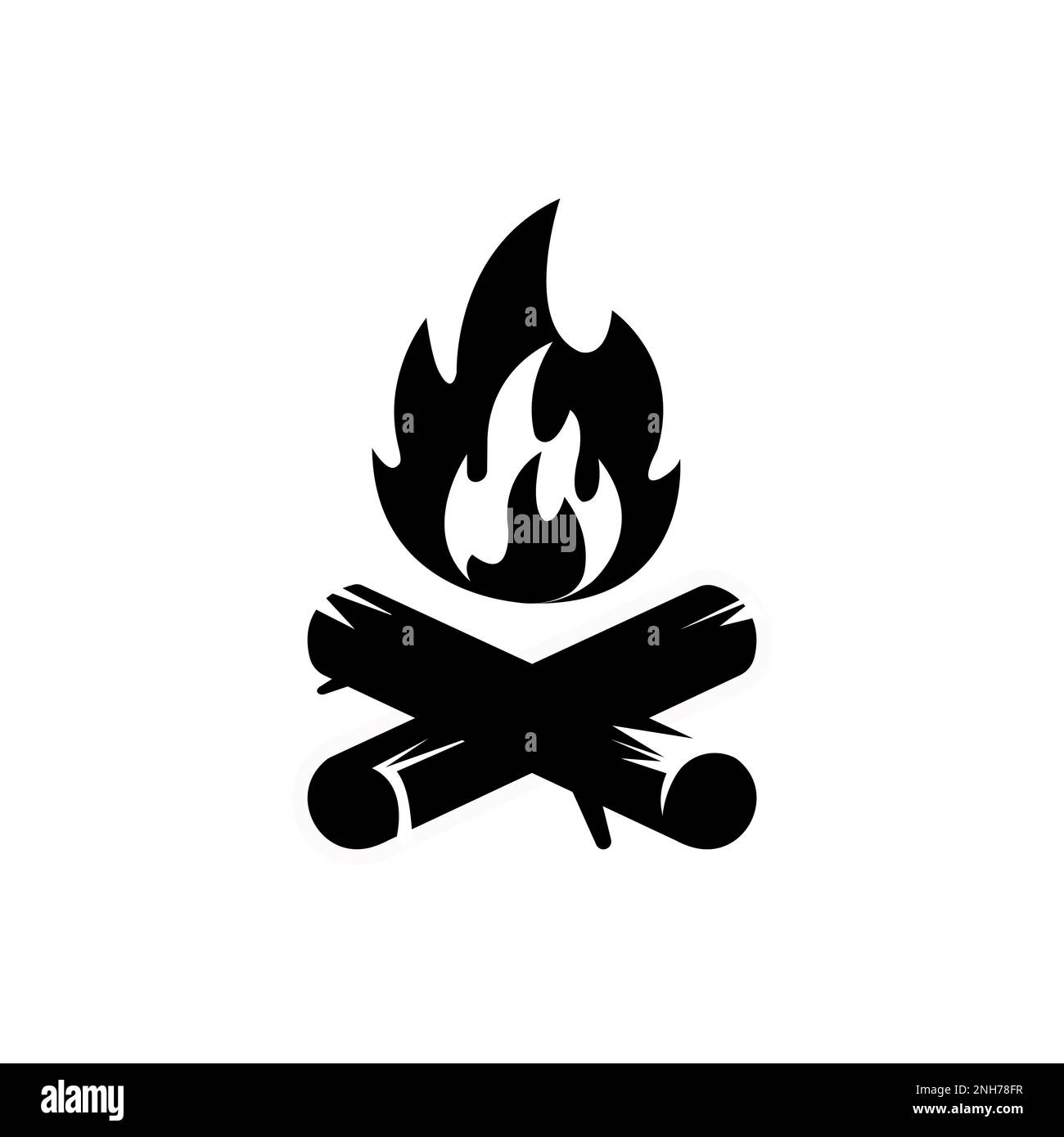 Illustration of bonfire icon on white background Stock Vector Image ...