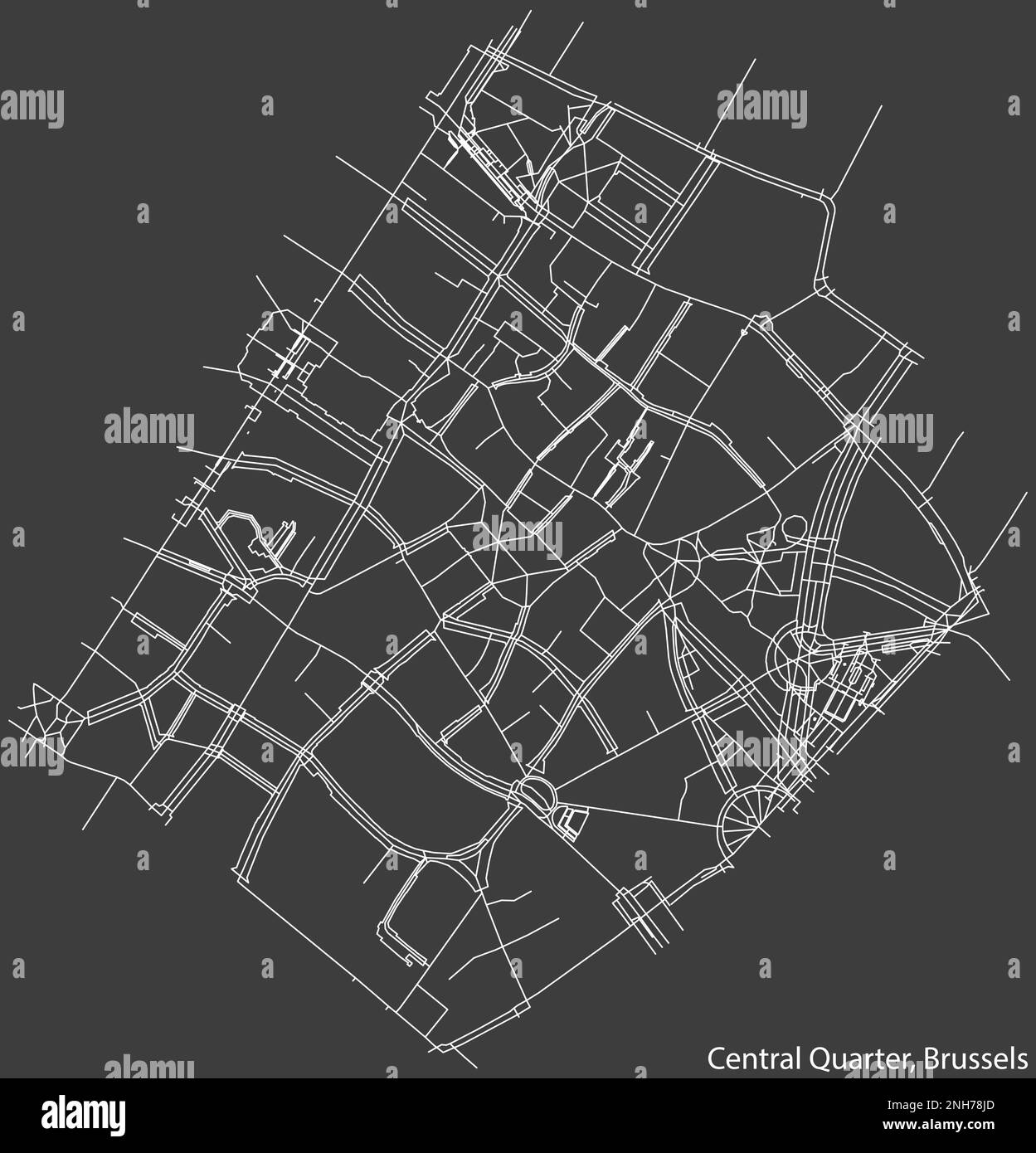 Street roads map of the CENTRAL QUARTER (QUARTIER DU CENTRE ...