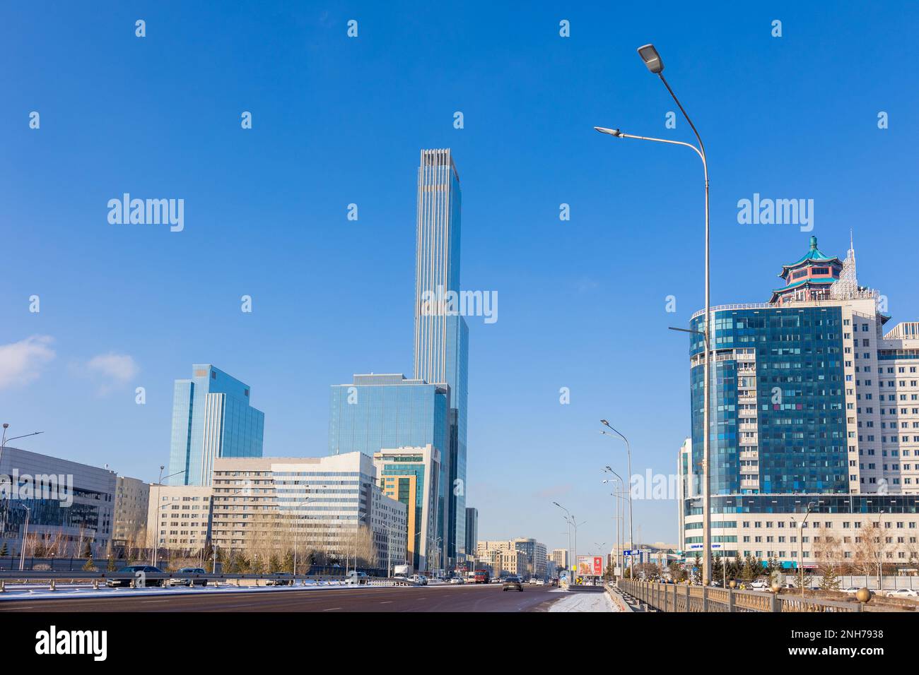 Astana, Kazakhstan - November 23, 2022: High-rise mirror towers of ...