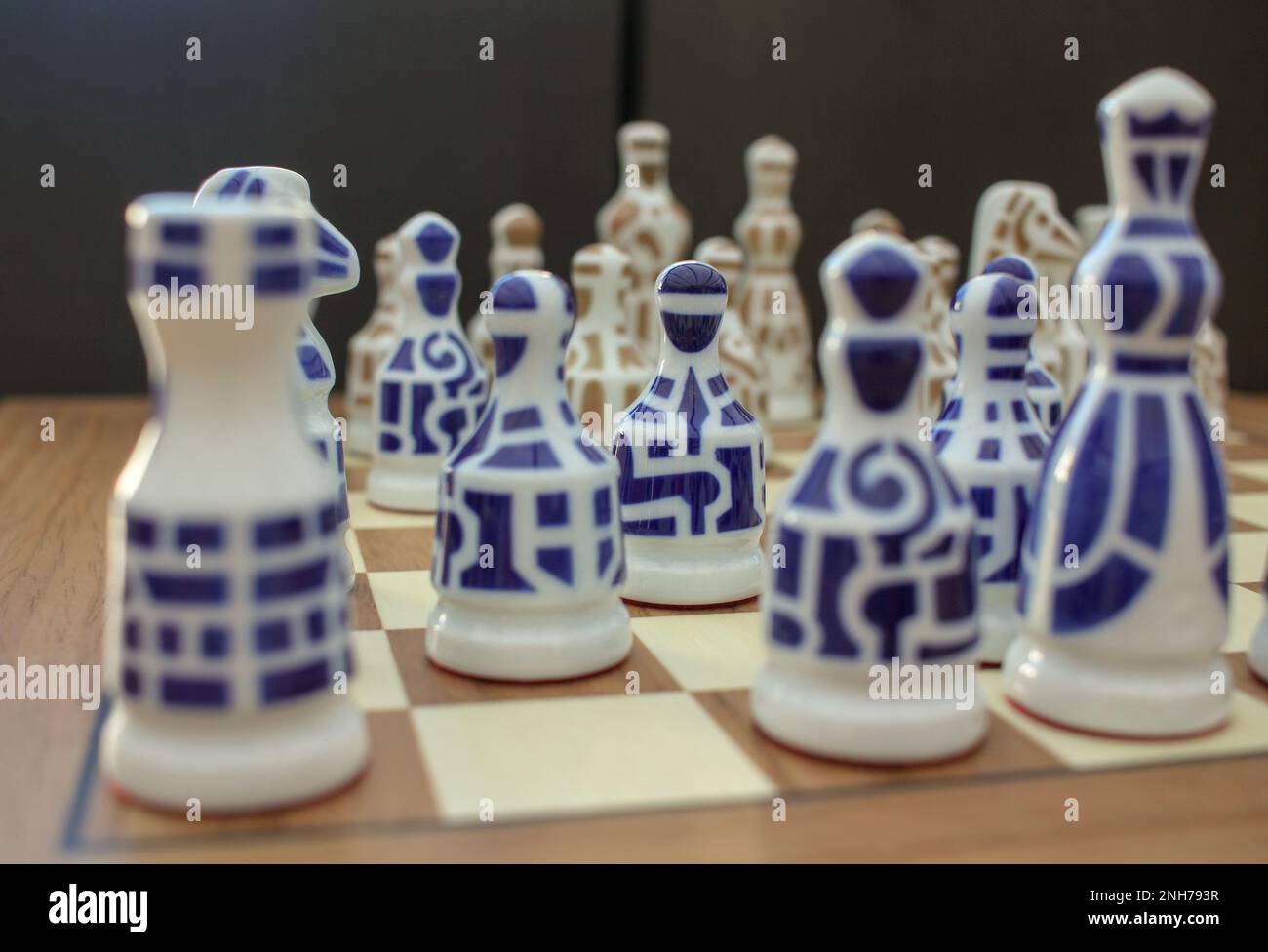 the chess pieces set on the chessboard to attack the enemy Stock Photo ...