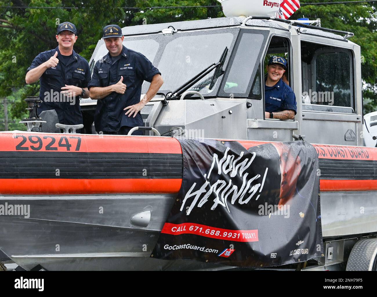 U.S. Coast Guard members ride on their float during Guam's Liberation ...