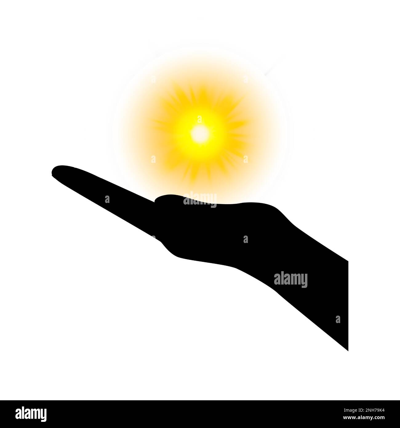 Sun In open hand. The hand holds the sun. Vector illustration Stock ... Sun In open hand. The hand holds the sun. Vector illustration Stock ...