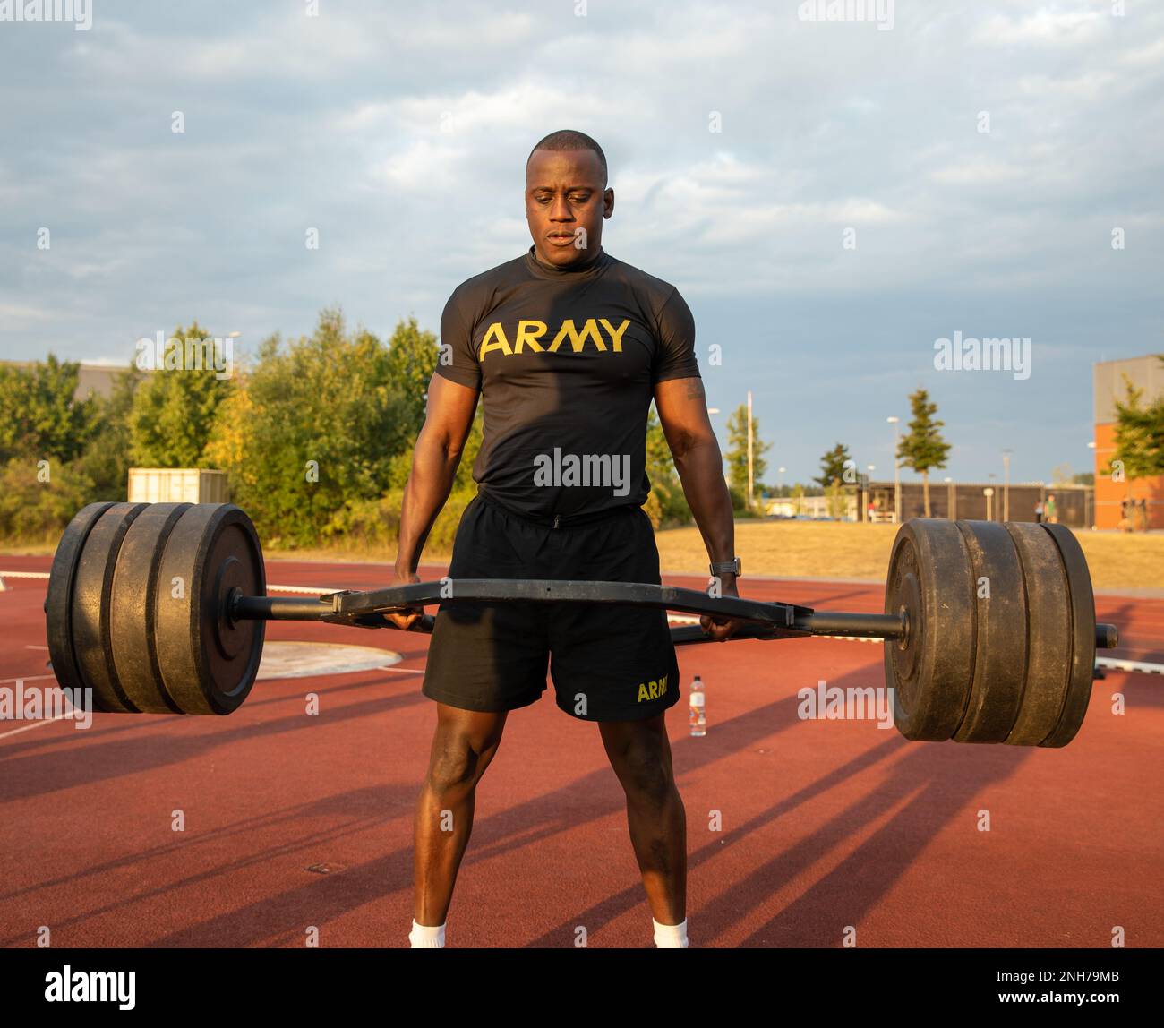 7th Army Training Command Executive Officer Maj Ronnie Drammeh Deadlifts During The Command