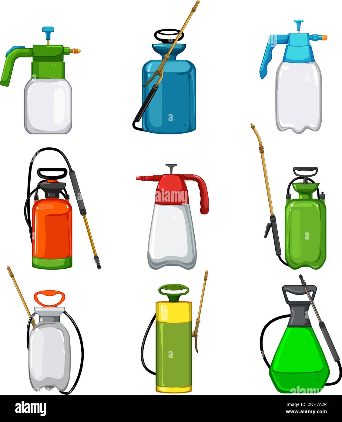 garden sprayer set cartoon vector illustration color Stock Vector Image ...