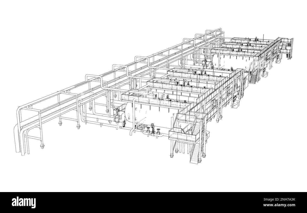 Sketch of industrial equipment Stock Photo - Alamy