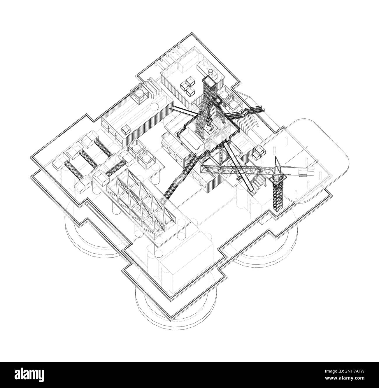 Offshore Oil Rig. 3d illustration Stock Photo - Alamy