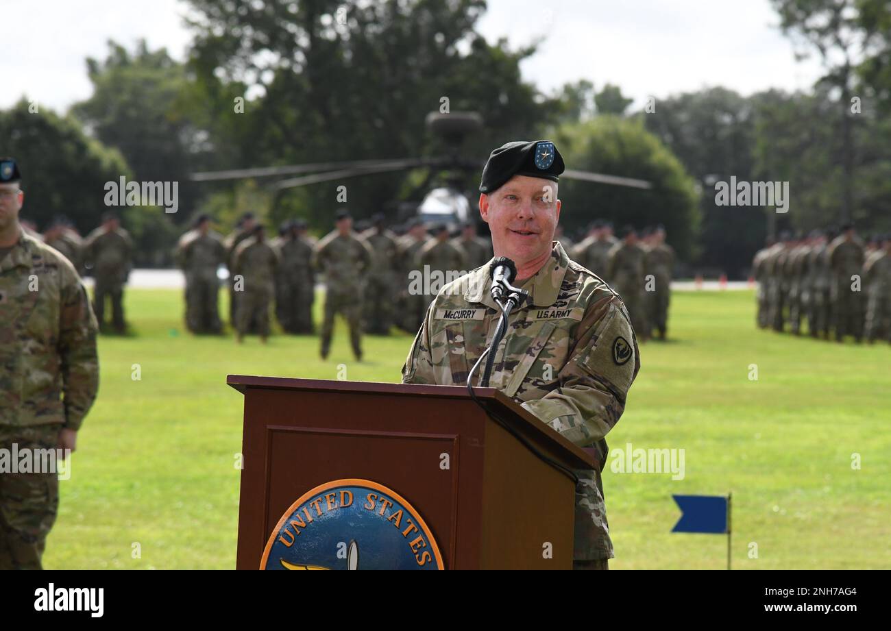 Brigadier Gen. Michael C. McCurry gives remarks immediately after he ...
