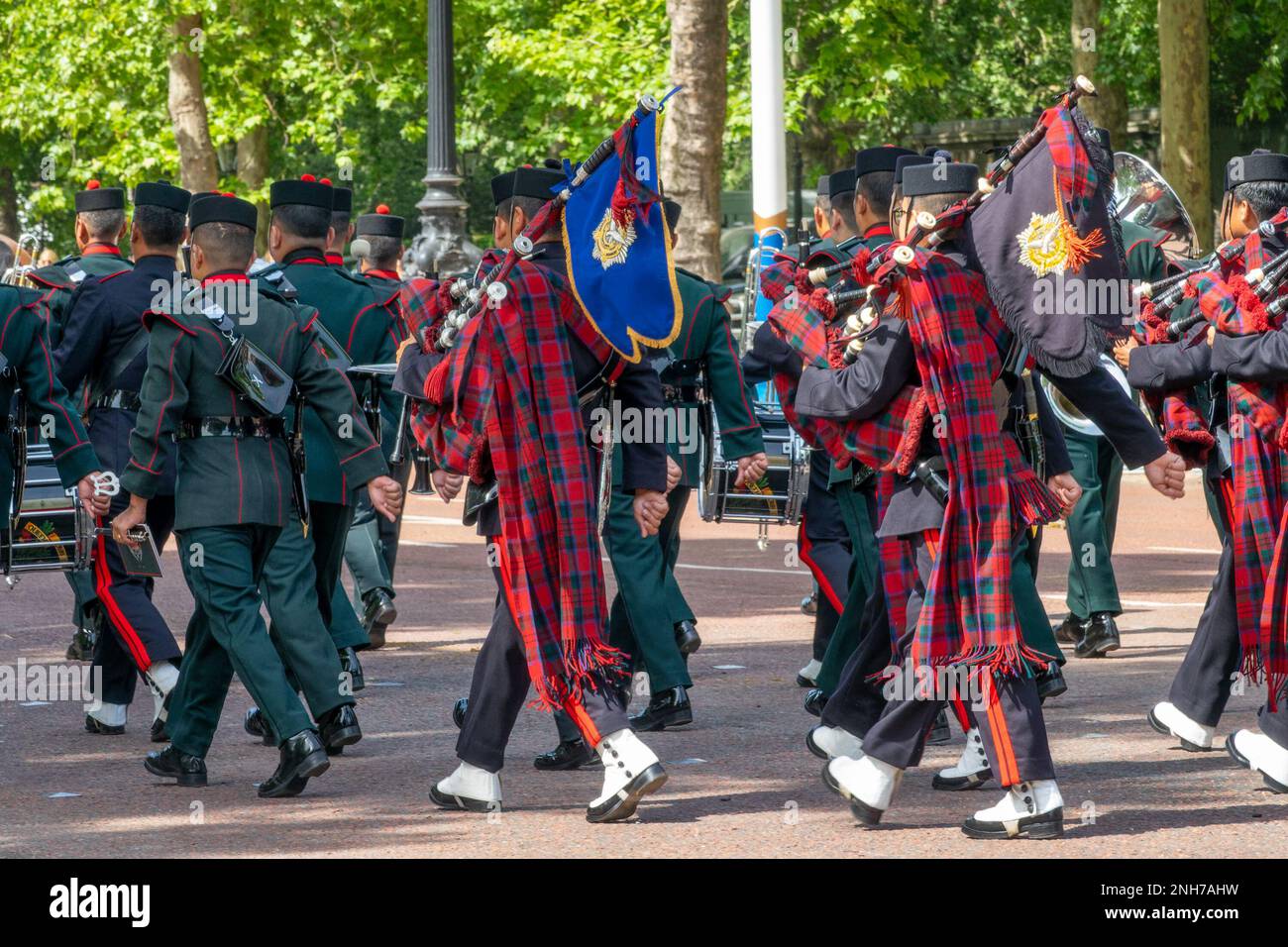 Band of the Brigade of Gurkhas during guards changing parade on the ...