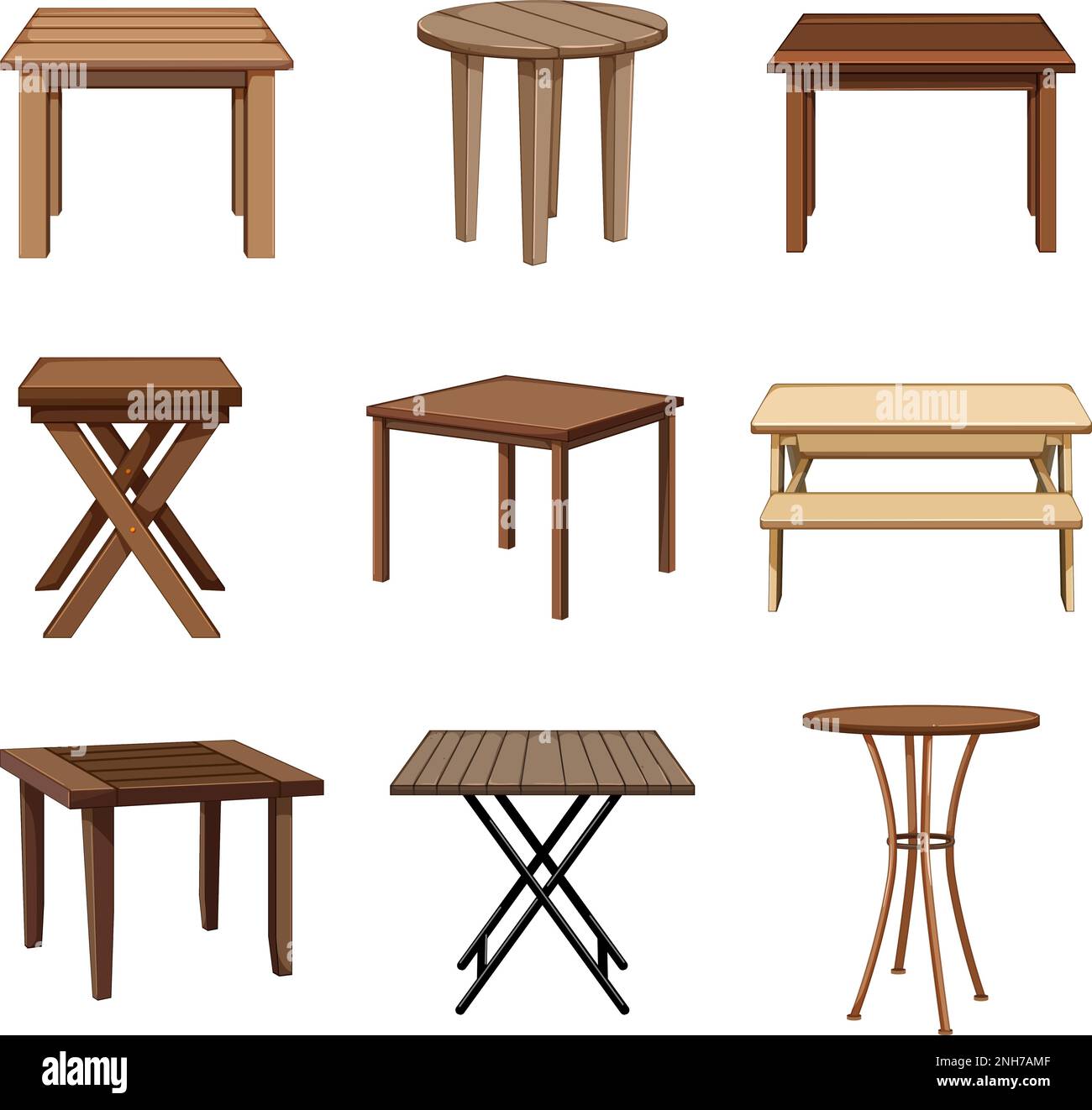 garden outdoor table set cartoon vector illustration Stock Vector Image ...