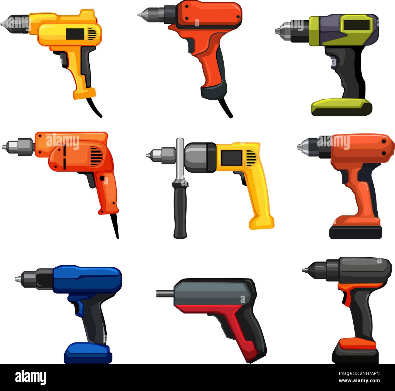drill set cartoon vector illustration color sign Stock Vector Image ...