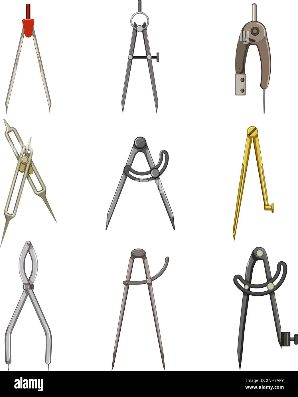 Cartoon compass geometry drawing school hi-res stock photography and ...