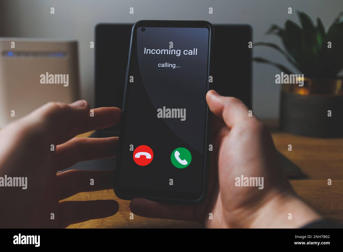Incoming call on phone. Phone call concept Stock Photo - Alamy