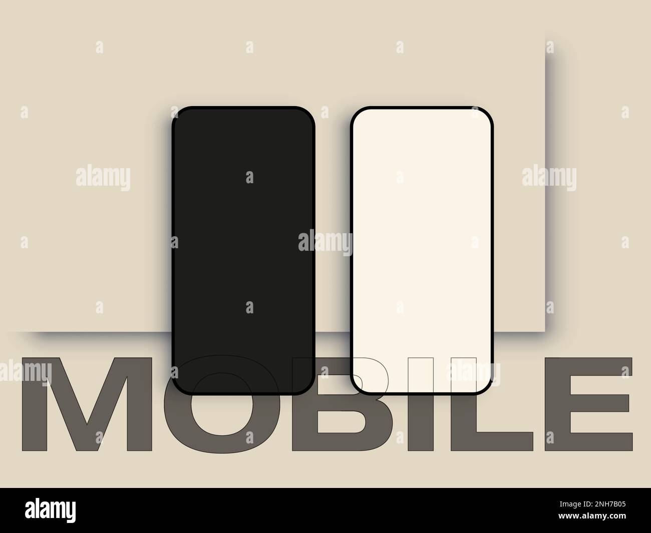 Mobile Simple Design, Phone Device Mockup in Minimalistic Design Stock ...