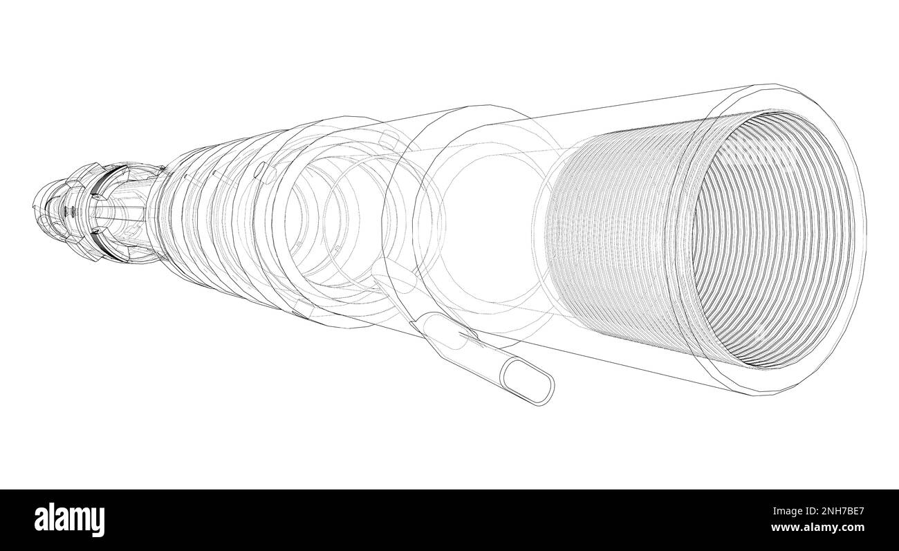 Outline drawing or sketch of cylindrical device Stock Photo - Alamy