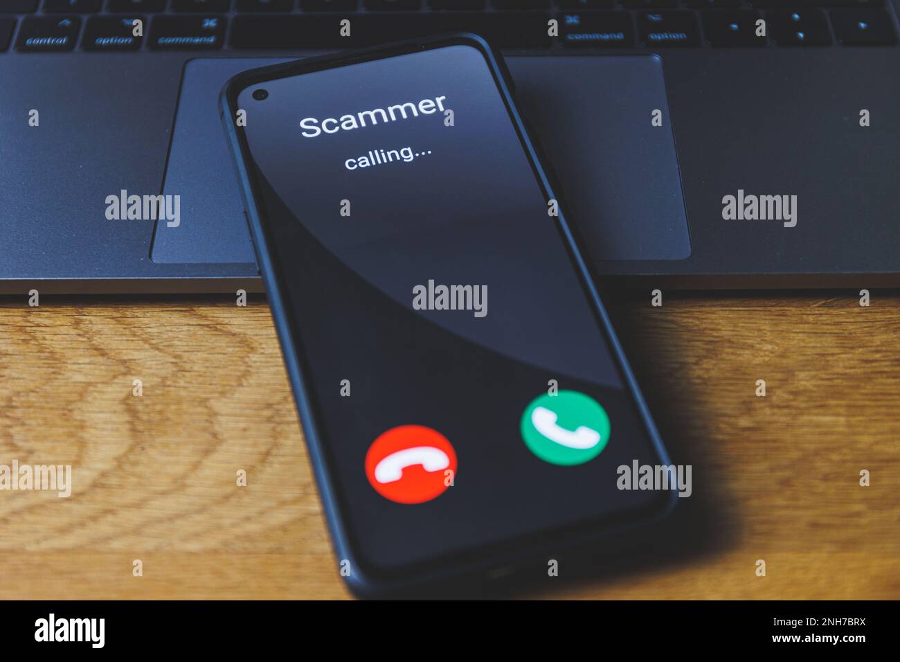 Phone call from scammer. Incoming scam call concept Stock Photo - Alamy