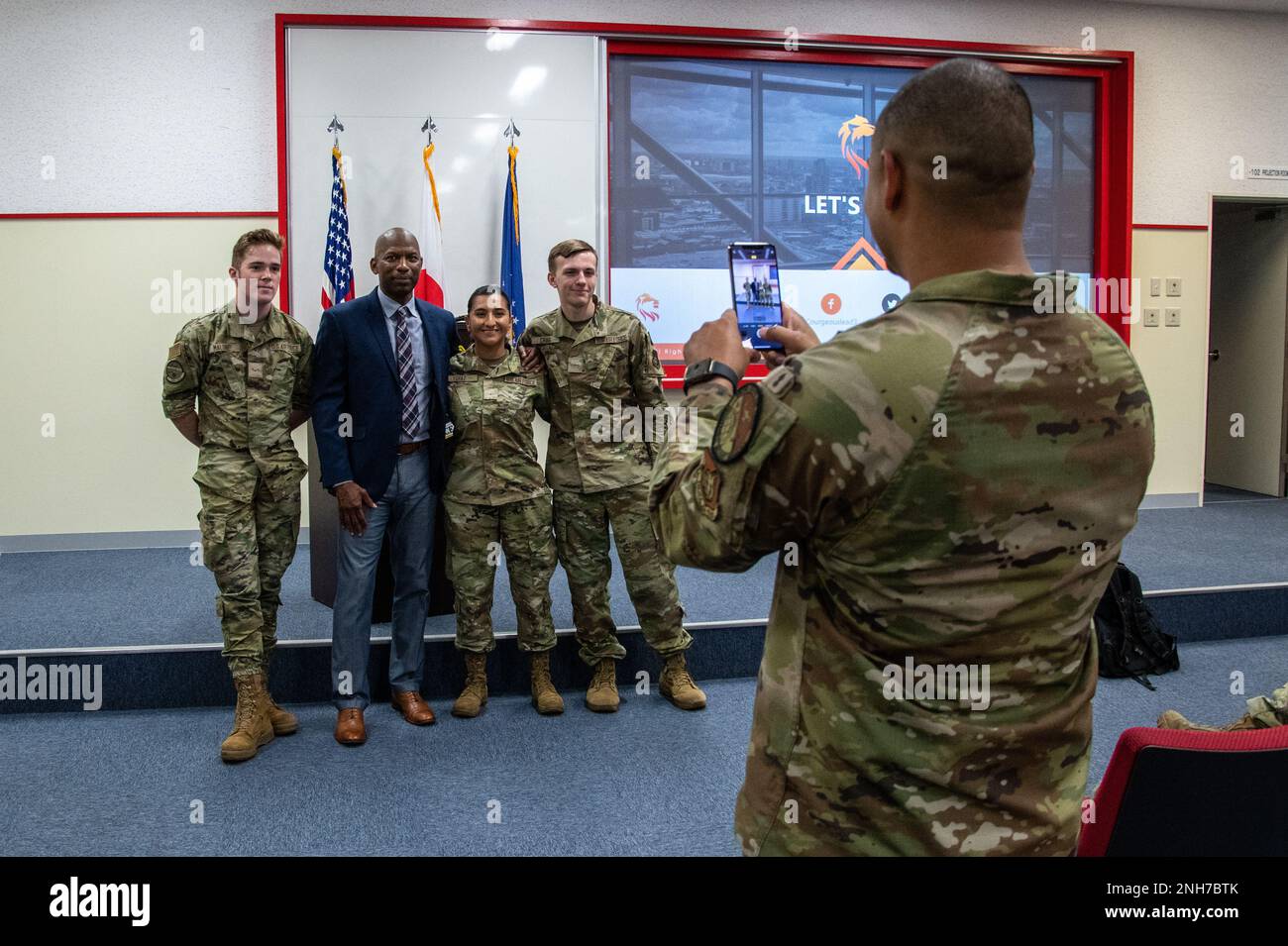 Chief Master Sgt. (Ret.) Todd M. Simmons, second from left, former ...