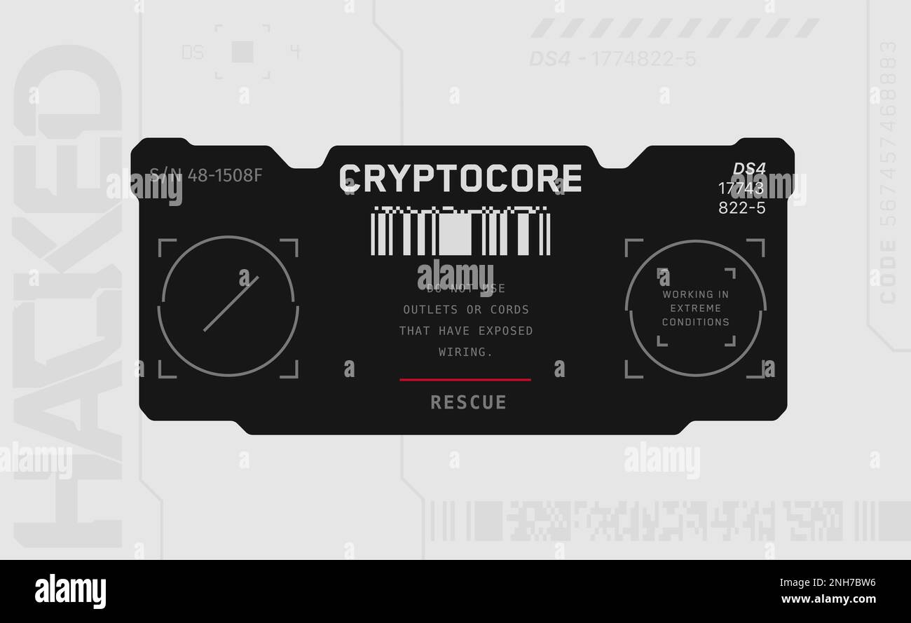 Cyberpunk Decal Vector Sticker Label In Futuristic Style Sci Fi Signs Inscriptions And