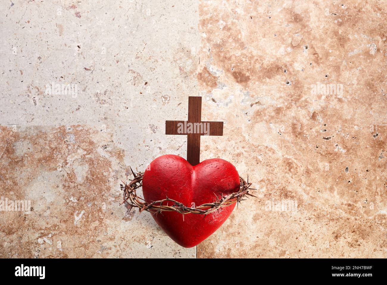 A Wooden Cross With Heart