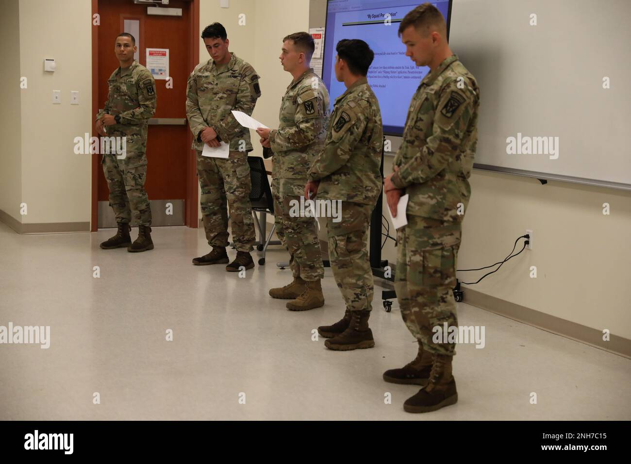 U.S. Army Soldiers assigned to 35th Air Defense Artillery Brigade give ...