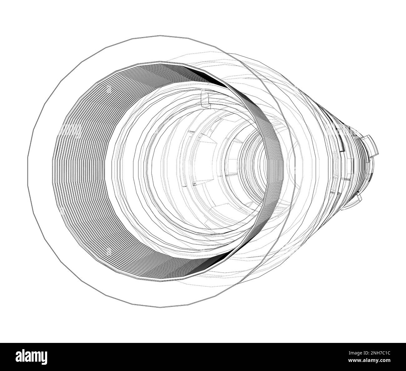 Outline drawing or sketch of cylindrical device Stock Photo - Alamy