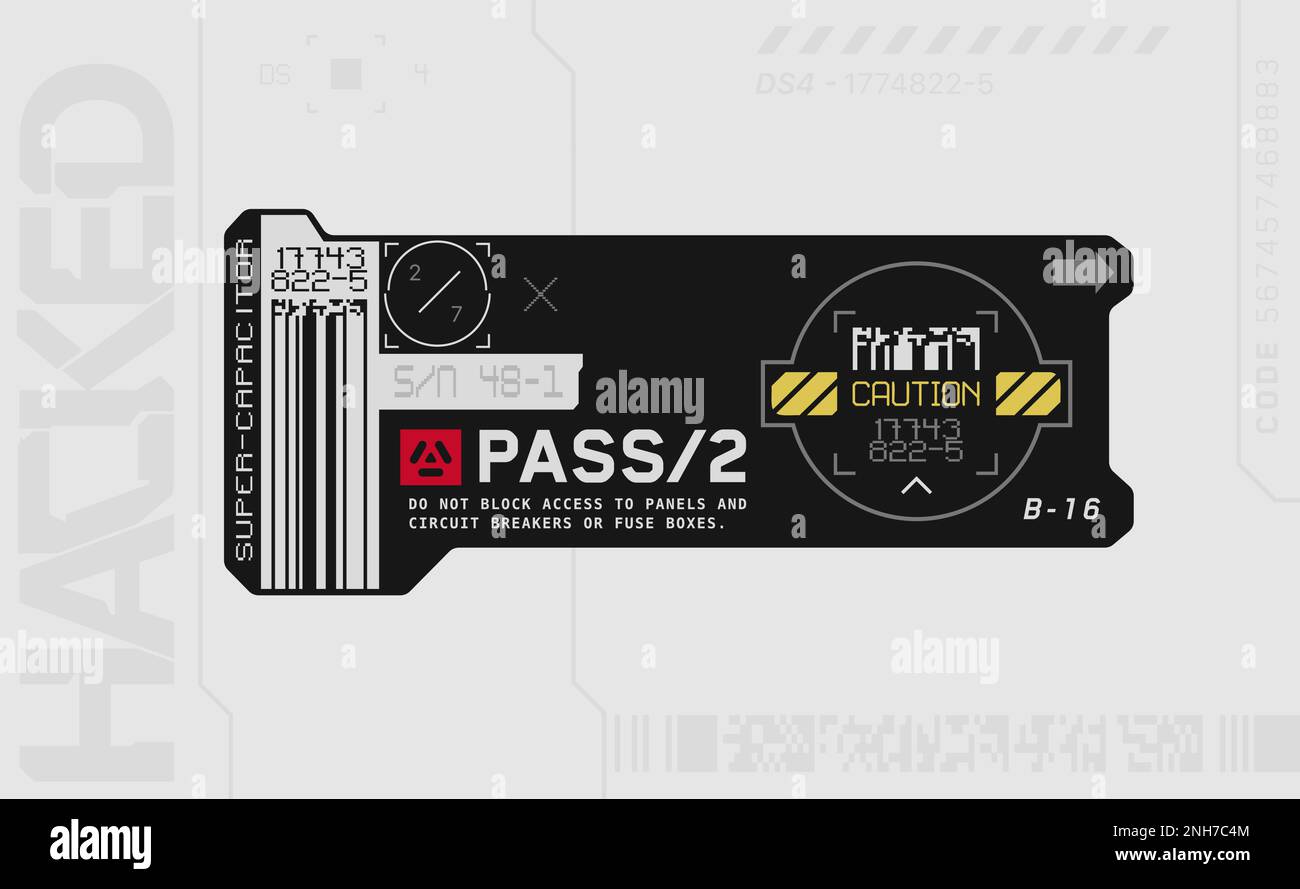 Cyberpunk decal. Vector sticker, label in futuristic style. Sci fi ...