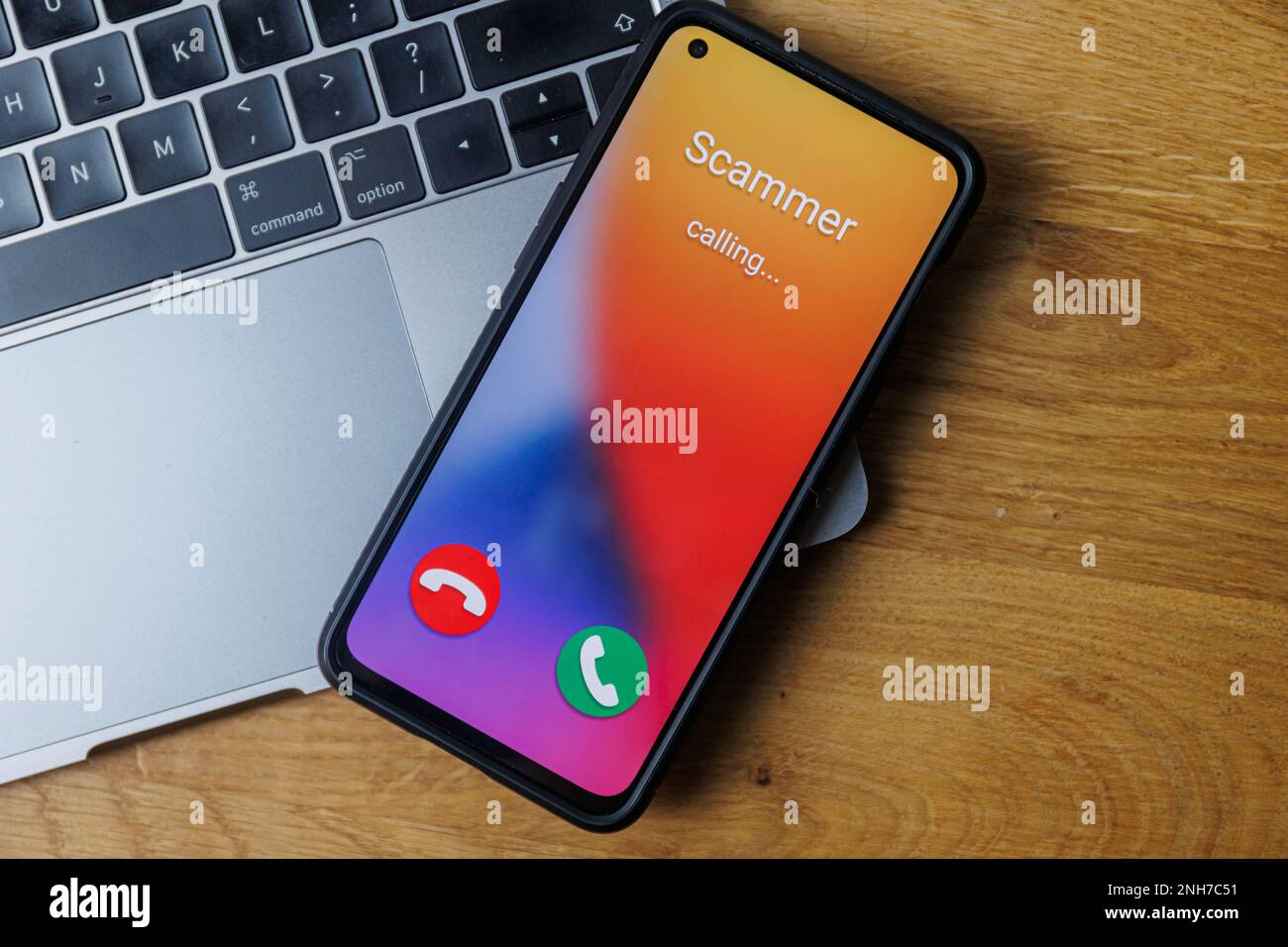 Phone call from scammer. Incoming scam call concept Stock Photo - Alamy