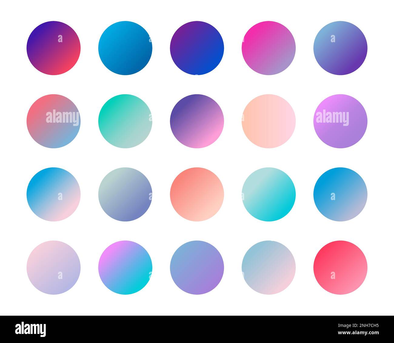 Set of vector gradients, modern combinations of colors and shades. Collection of matching colors ...