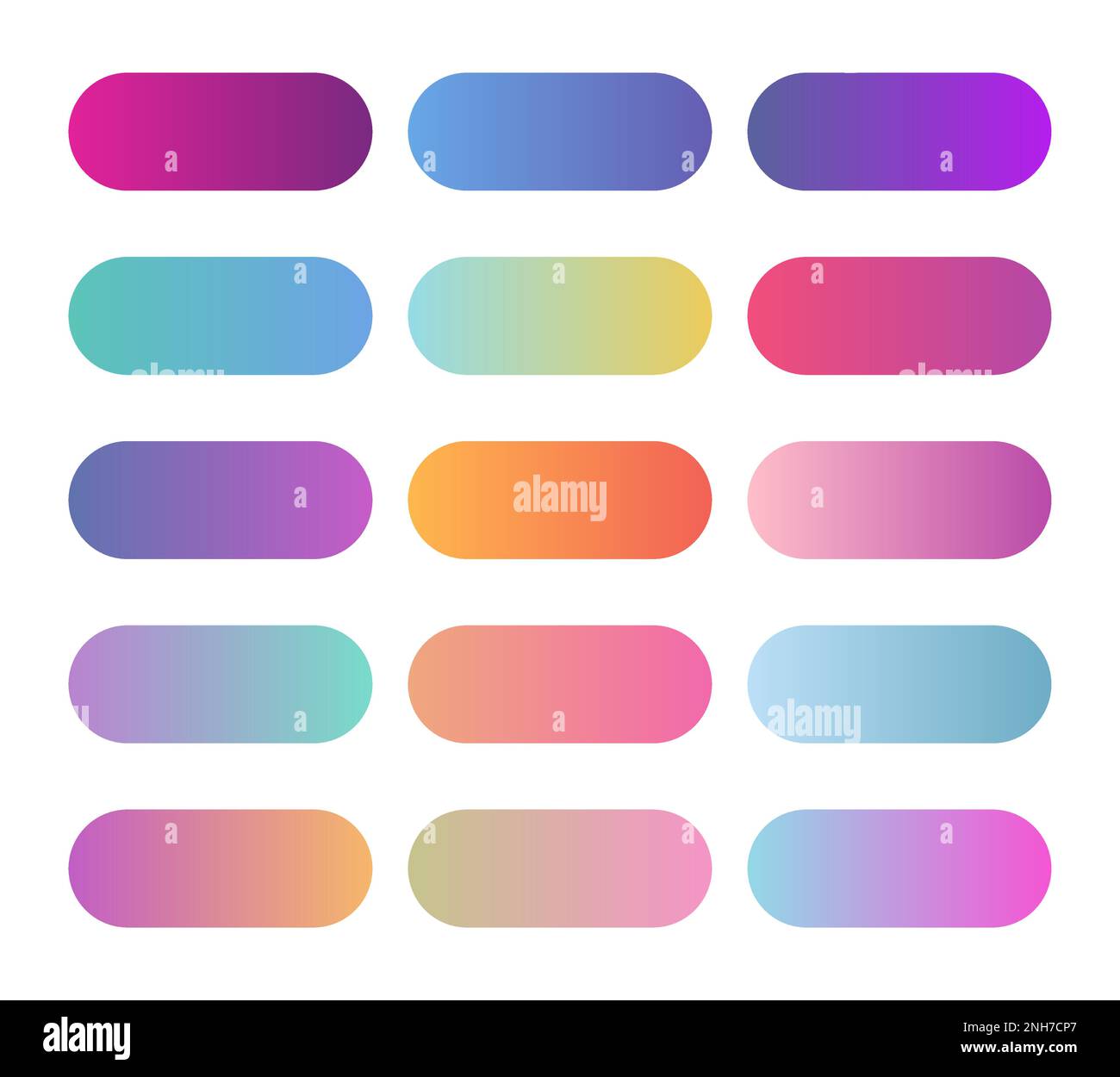 Set of vector gradients, modern combinations of colors and shades ...