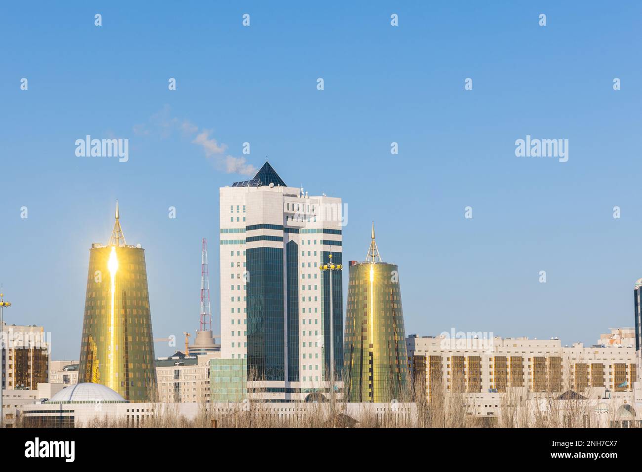 Panoramic view of Ak Orda Presidential Palace on Talan Towers of Astana ...