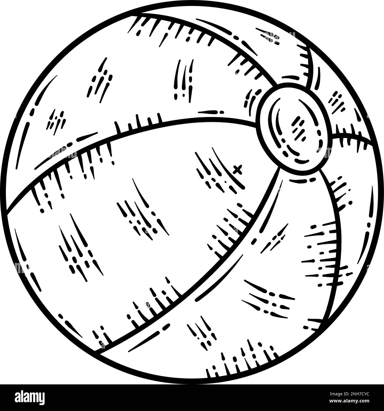 Summer Beach Ball Line Art Coloring Page for Adult Stock Vector Image ...