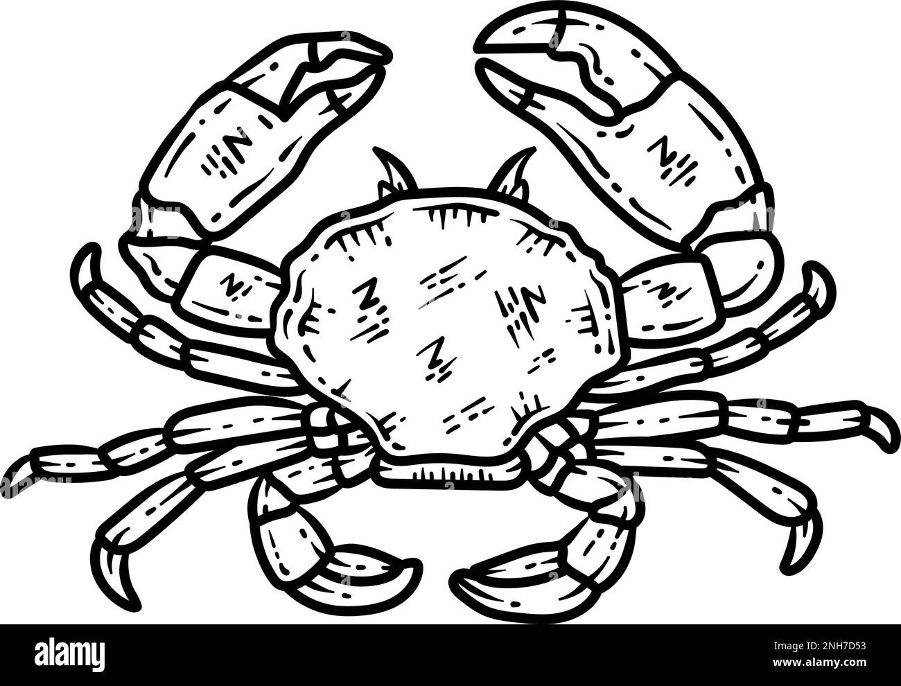 Summer Crab Line Art Coloring Page for Adult Stock Vector Image & Art ...