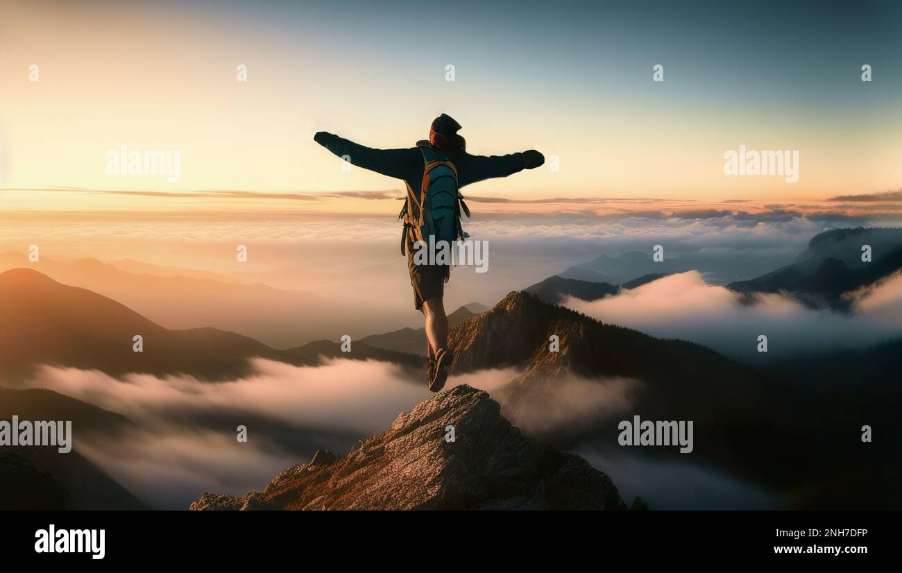 Silhouette arms out wide hi-res stock photography and images - Alamy