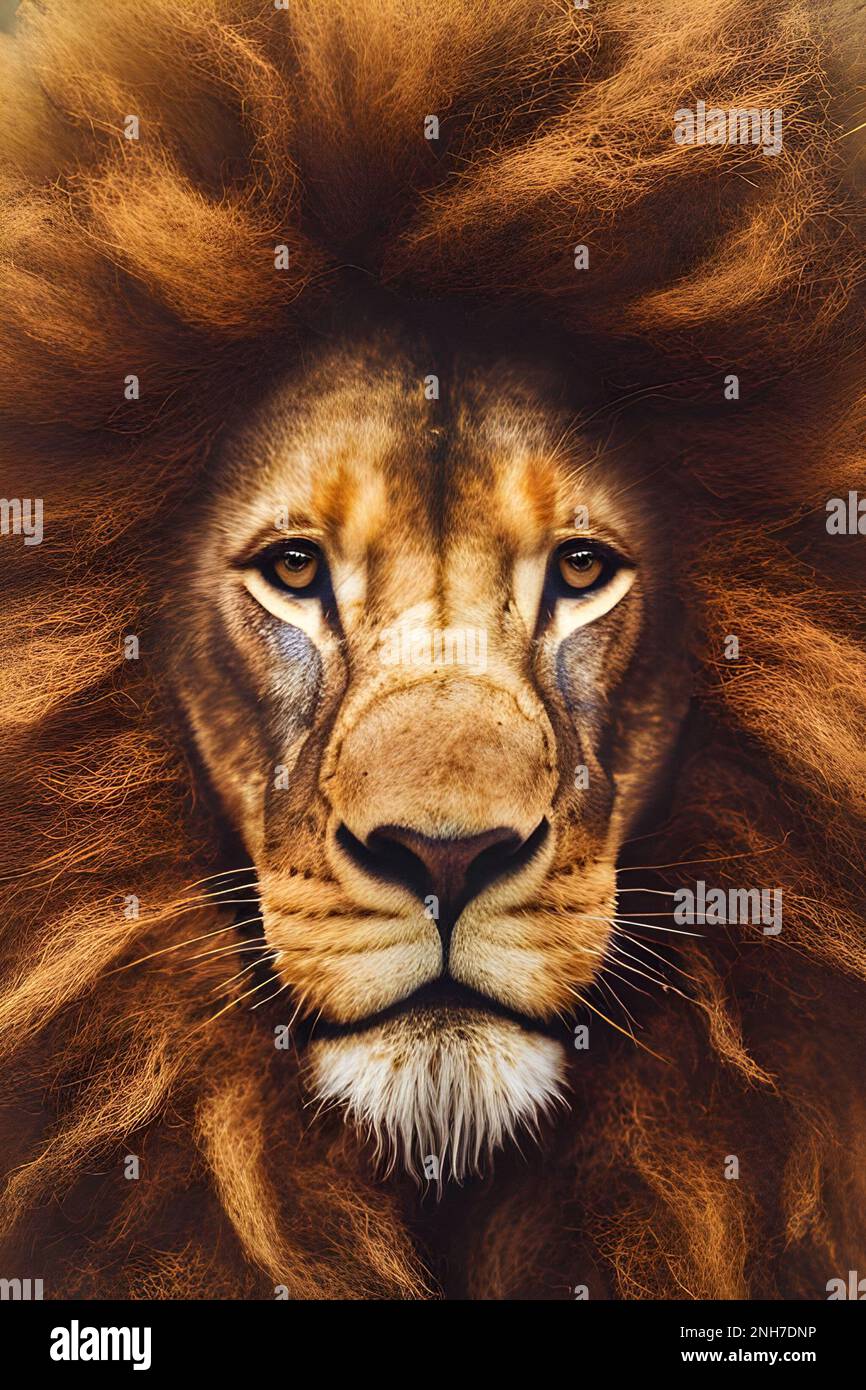 Lion portrait face king , Portrait Wildlife animal african Stock Photo ...