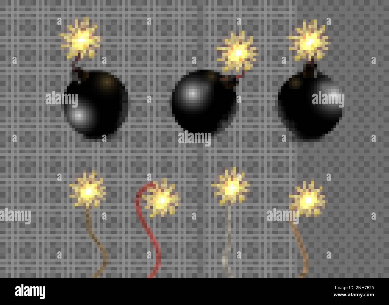 Round dynamite bomb realistic set with images of vintage bombs with ...