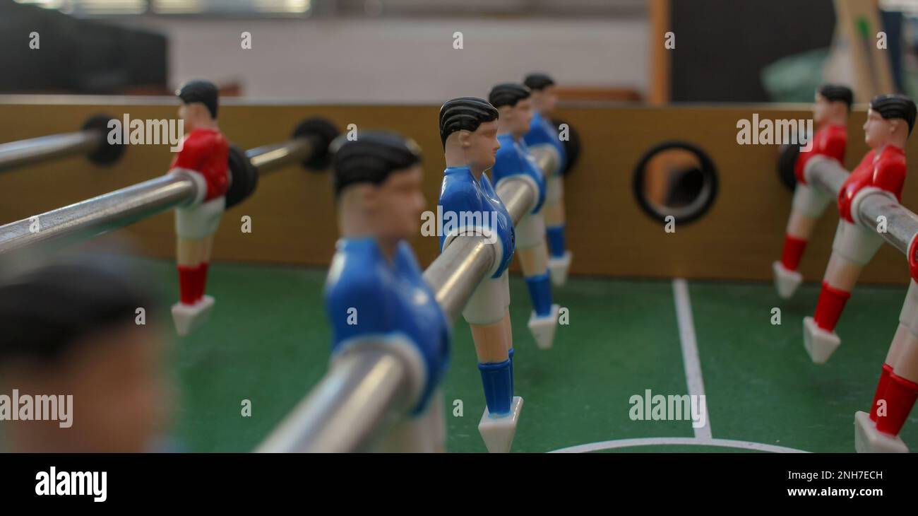 table football blue team is ready to play against the red team Stock ...