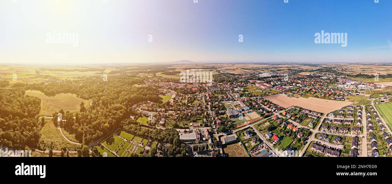 Aerial view small countryside village hi-res stock photography and ...
