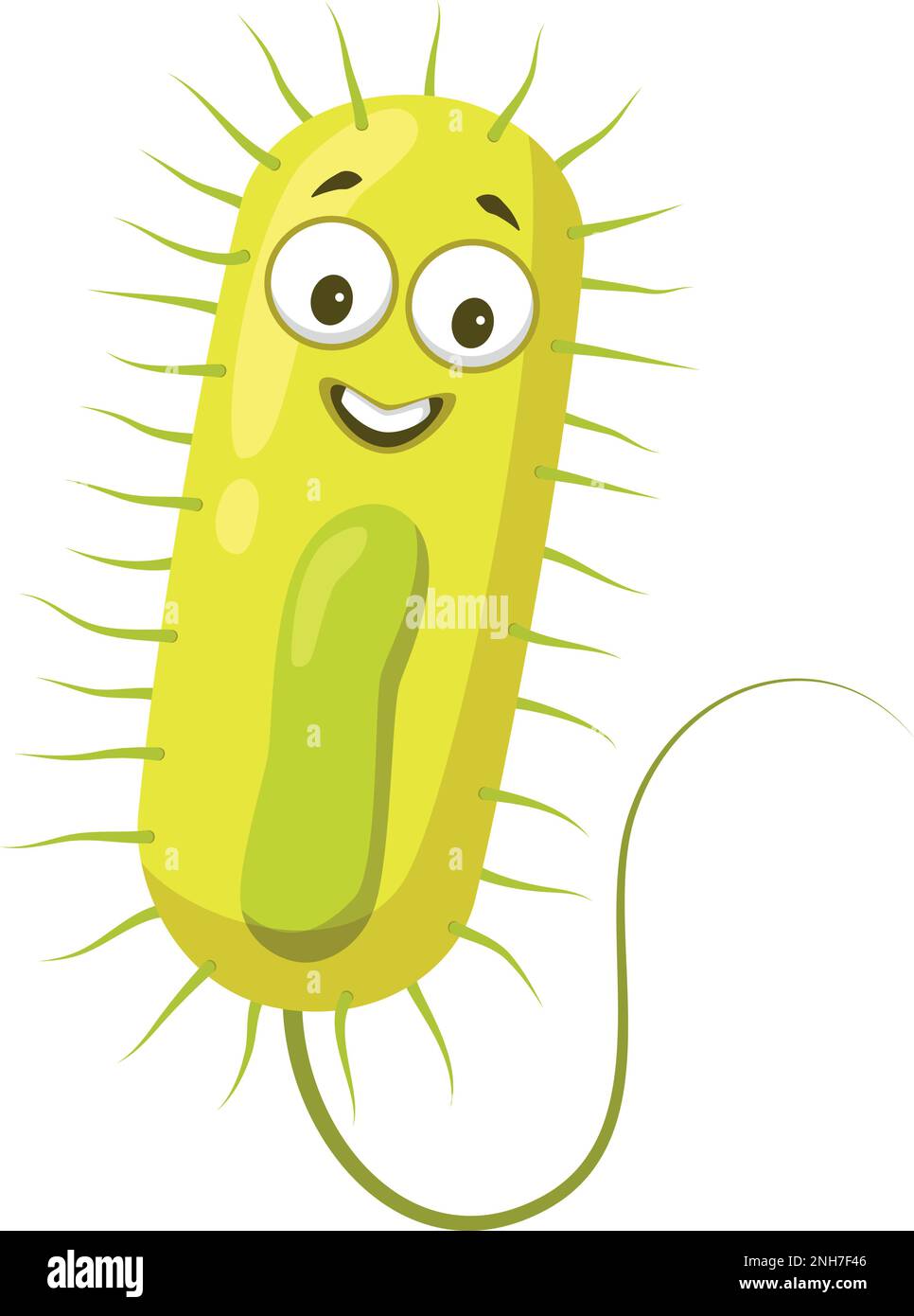 Vector illustration of a Bacillus bacteria in cartoon style isolated on ...