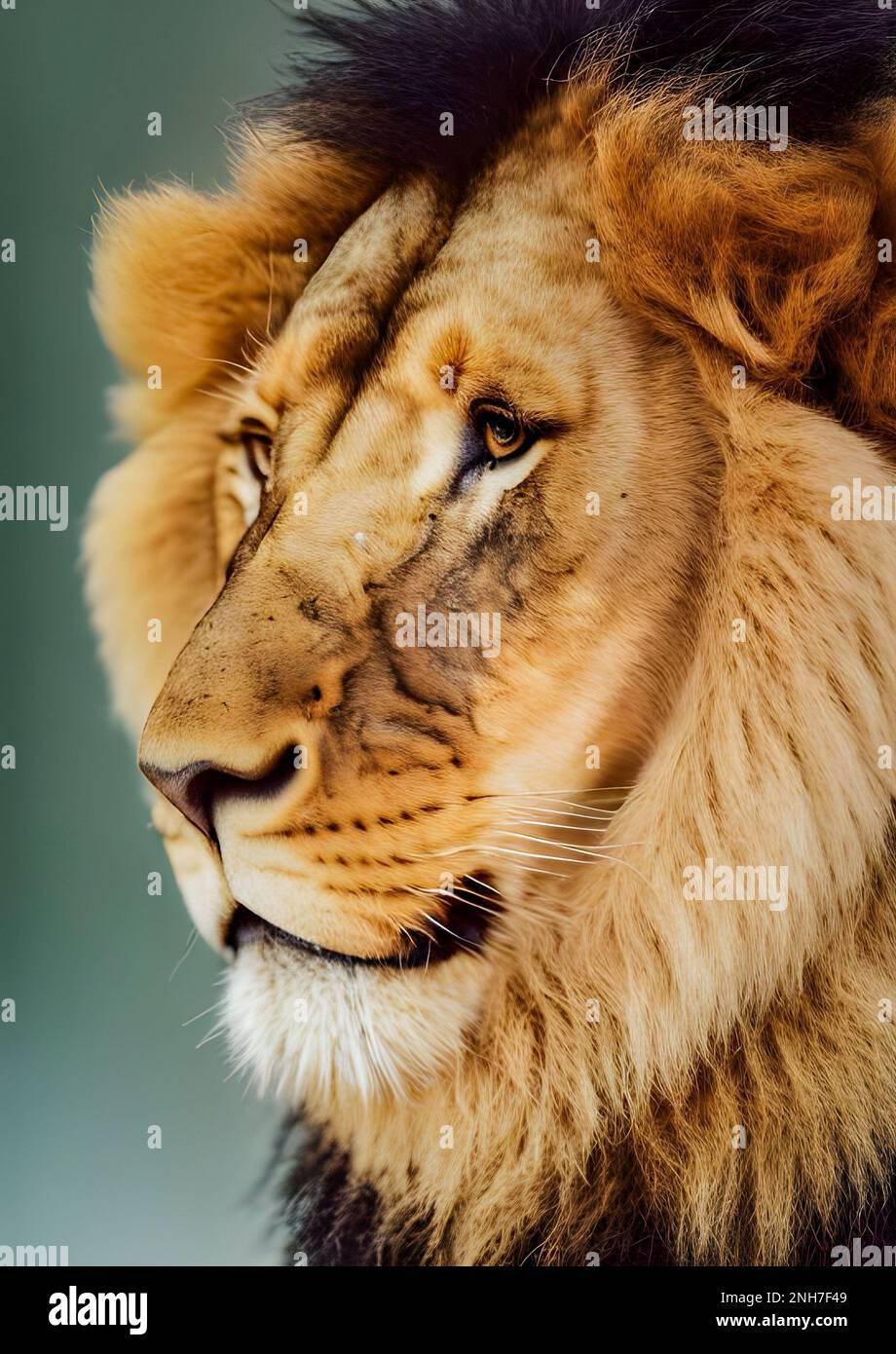 Lion portrait face king , Portrait Wildlife animal african Stock Photo ...