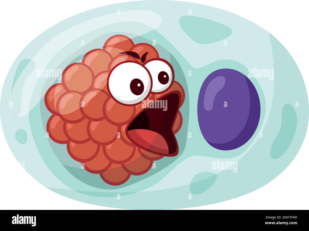 Vector illustration of a Chlamydia Pneumoniae bacteria in cartoon style ...