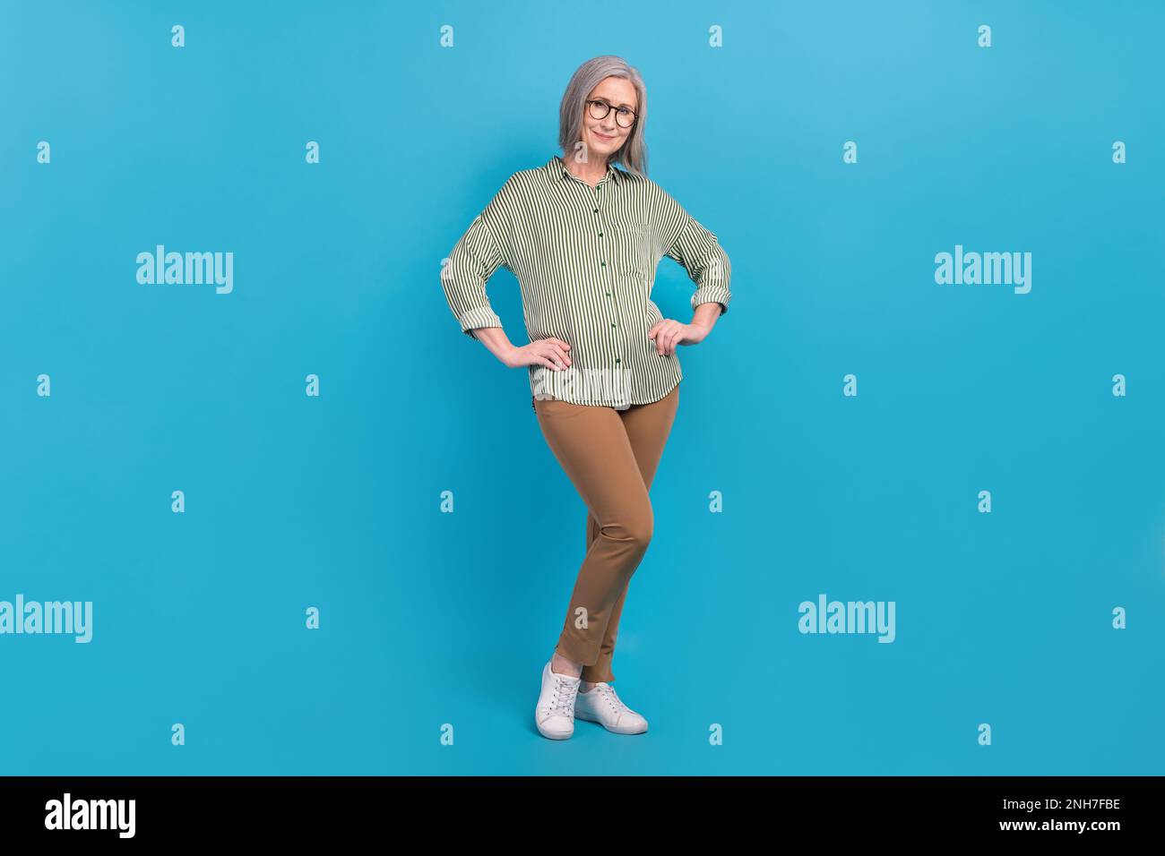 Full body length photo of mature age attractive business lady wear ...