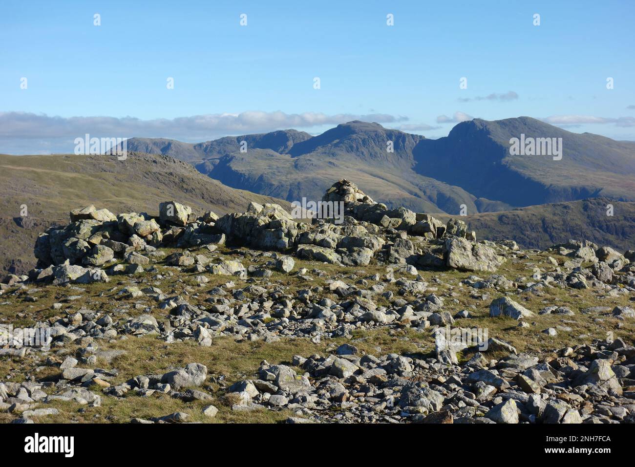 The Scafell Mountain Range from the Summit of the Wainwright 'Haycock ...