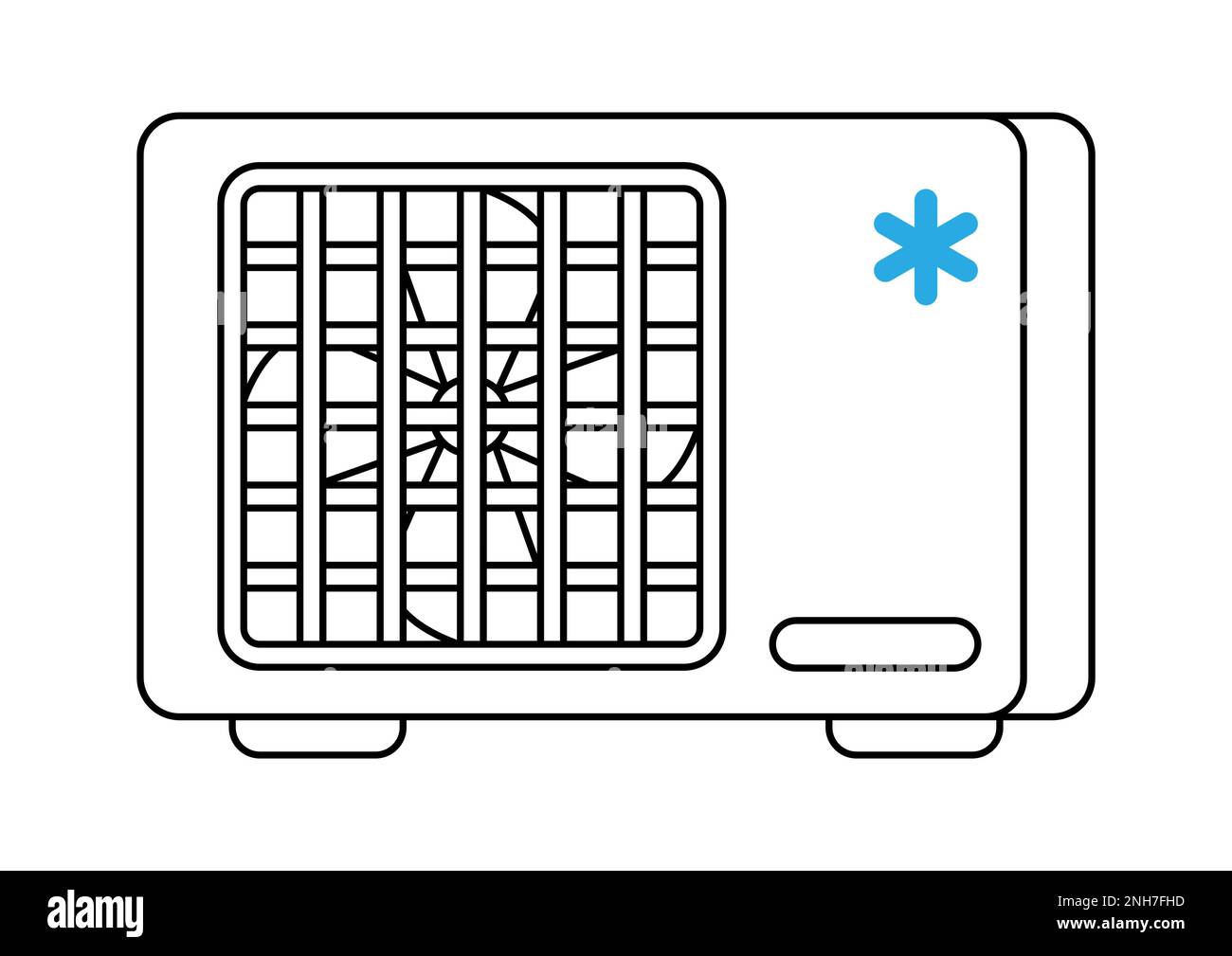Illustration of outdoor box air conditioner. Icon or image for industry ...