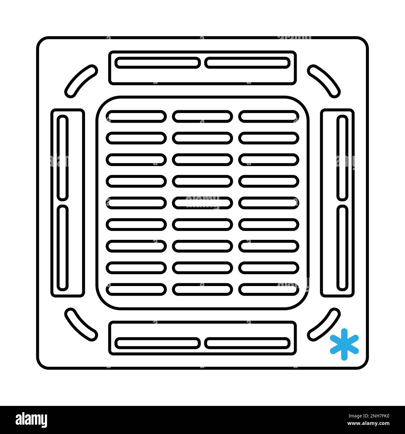 Illustration of ceiling air conditioner. Icon or image for industry and ...