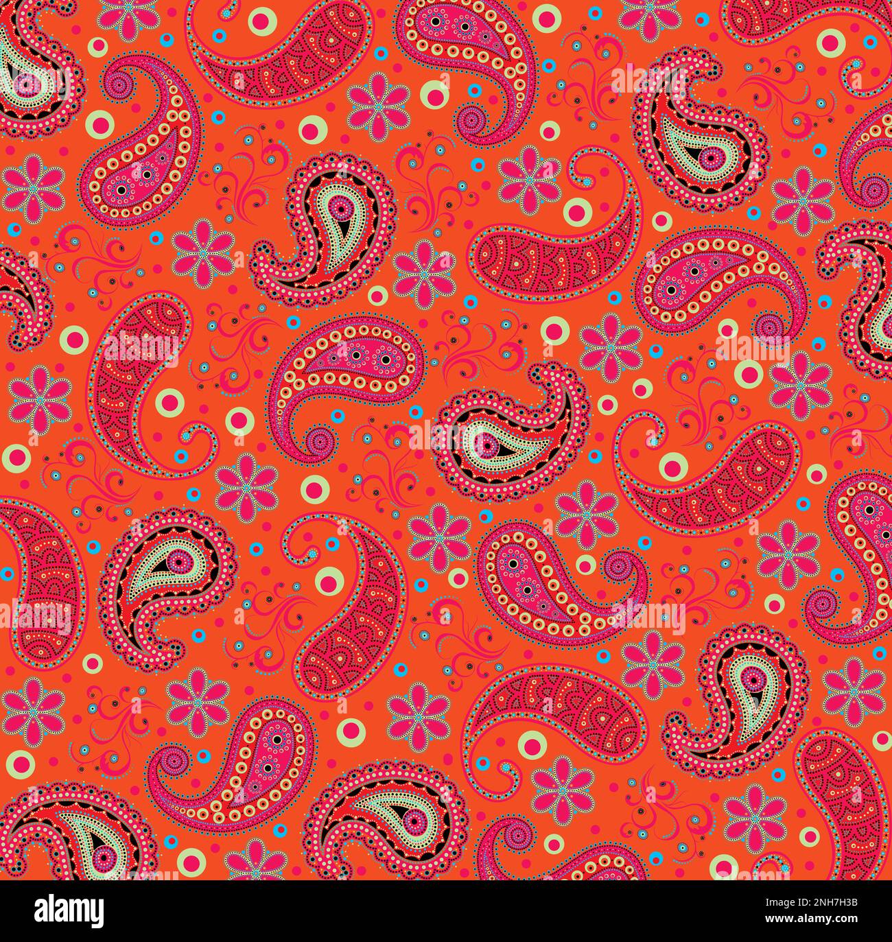Bohemian Paisley - Retro 60s 70s Flower Power Pattern Stock Photo - Alamy