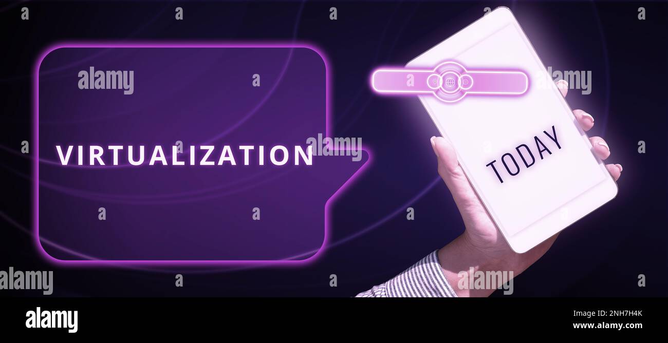 Text Caption Presenting Virtualization Conceptual Photo Application Of Virtual Environment To