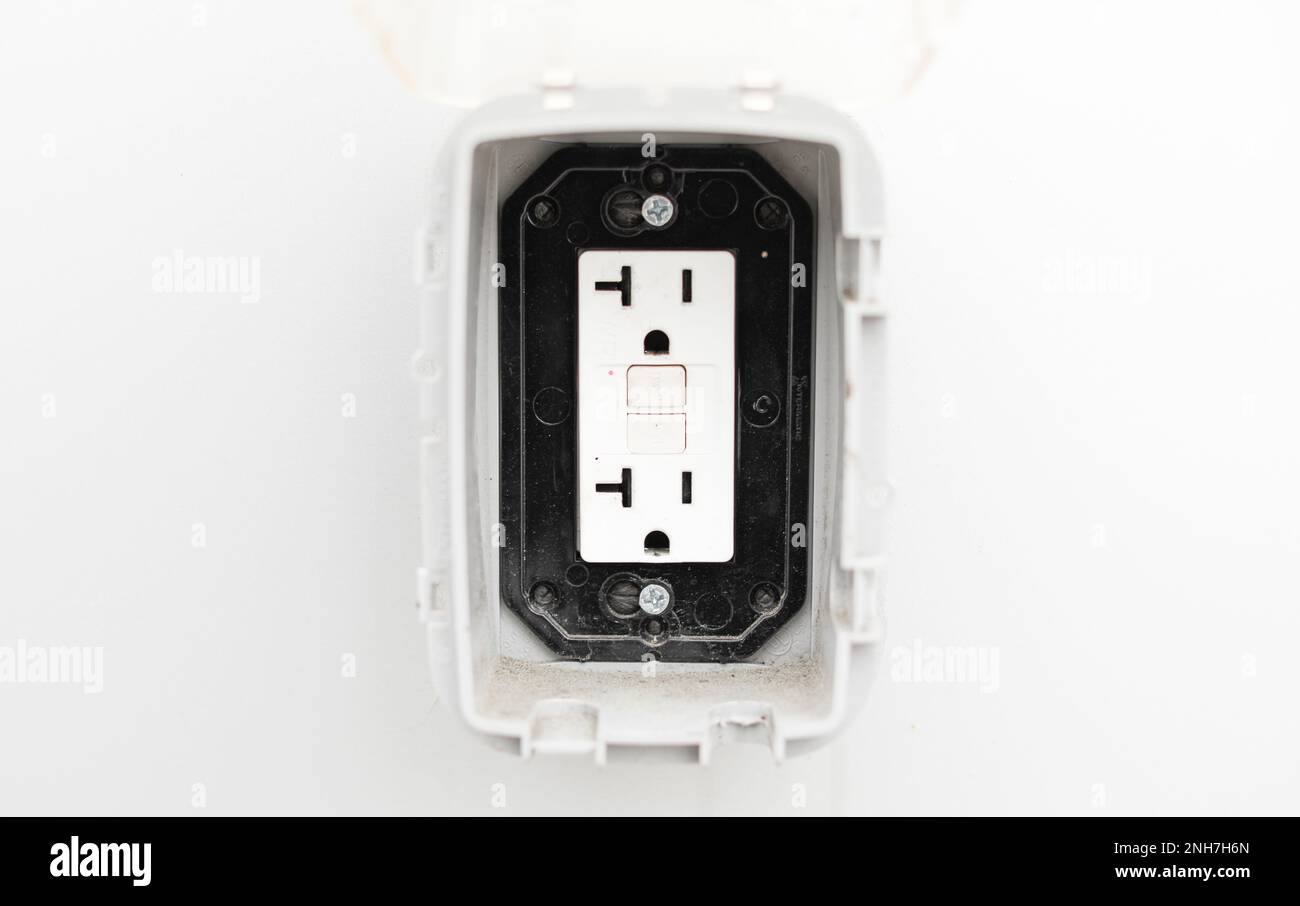 electrical plug with outlet at home modern connection Stock Photo - Alamy