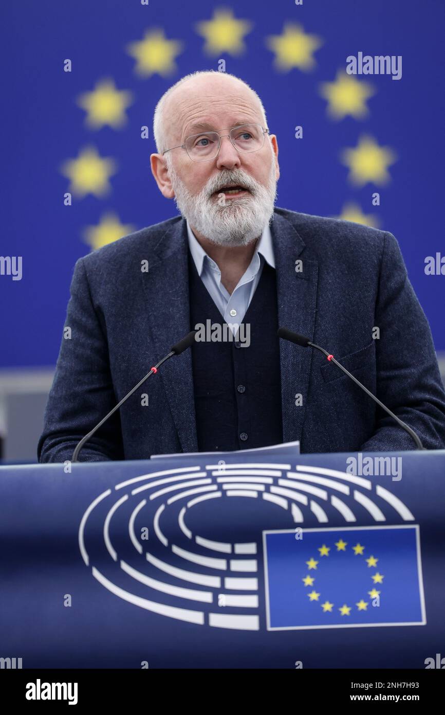 FILE - Frans Timmermans, executive vice president of the European ...