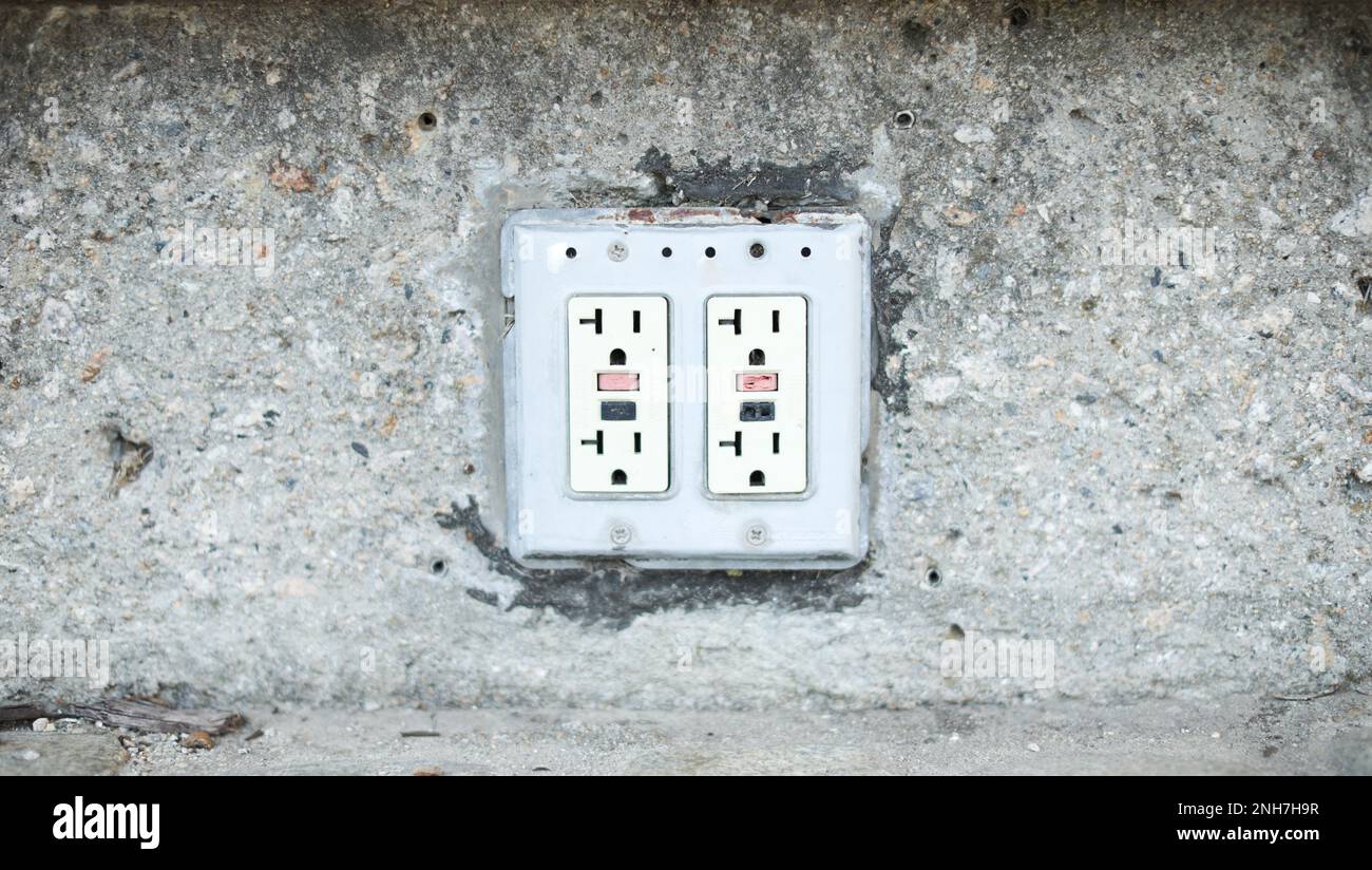 electrical plug with outlet at home modern connection Stock Photo - Alamy