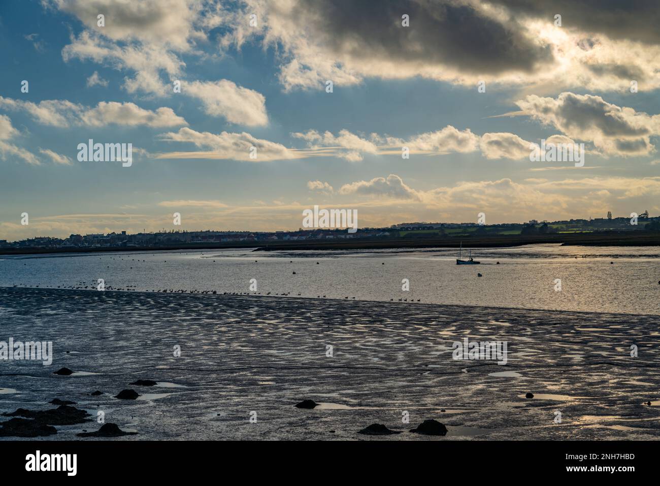Boat on the Walton channel, from the Naze, Walton on the Naze Essex ...